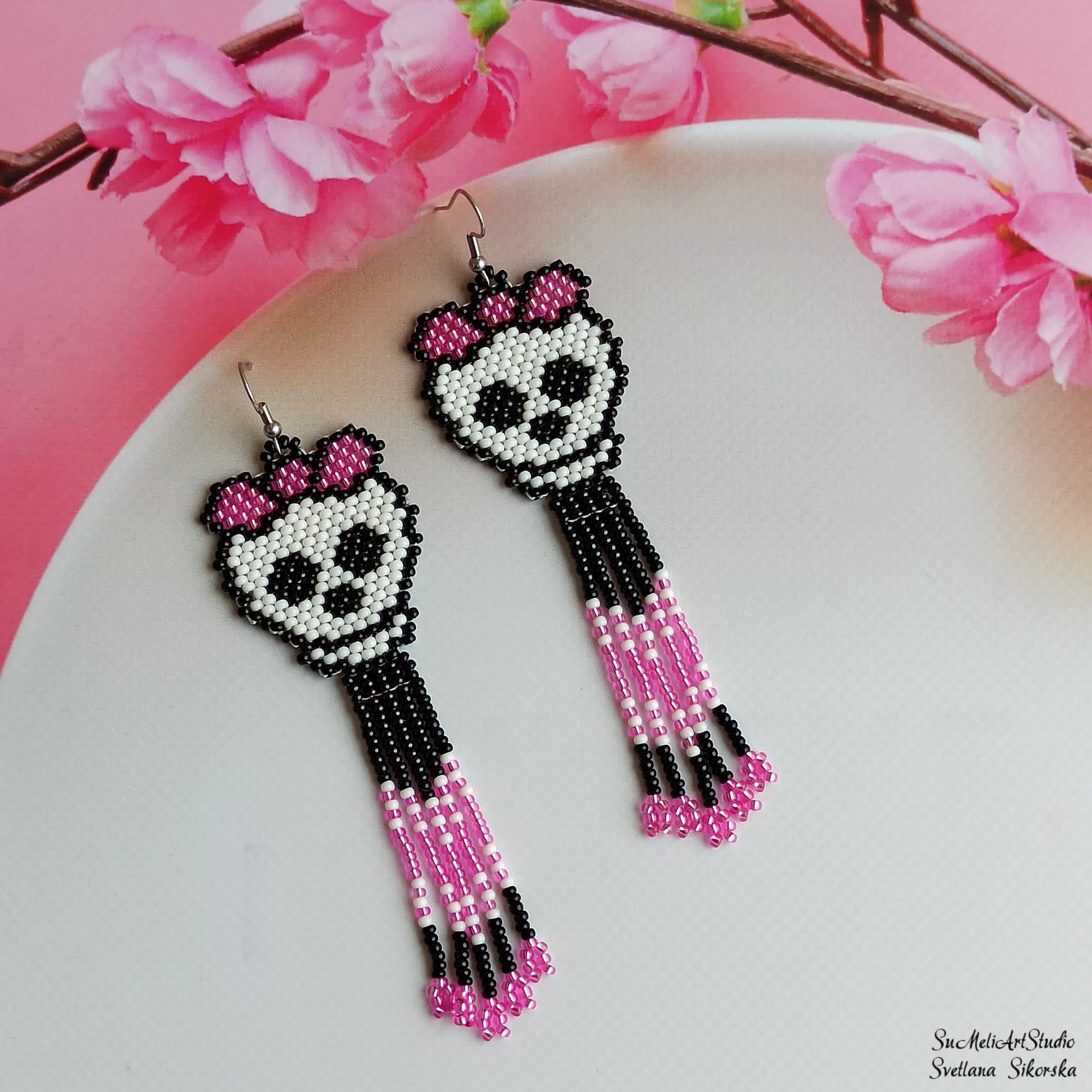 Skull Earrings, Halloween Skeleton Earrings, Horror Earrings, Spooky ...
