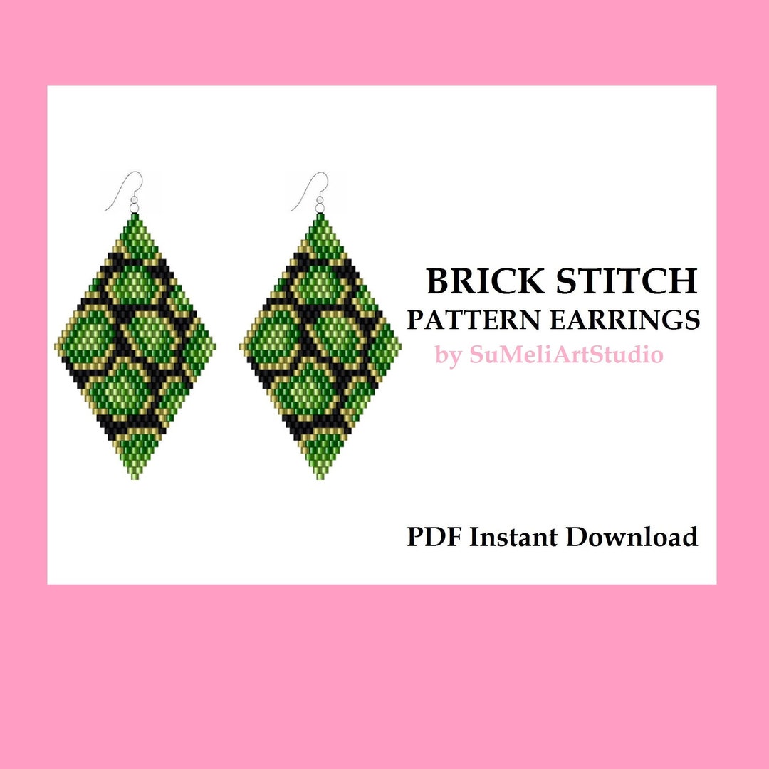 Snake Brick Stitch Pattern for Beaded Earrings, Miyuki Delica PDF ...