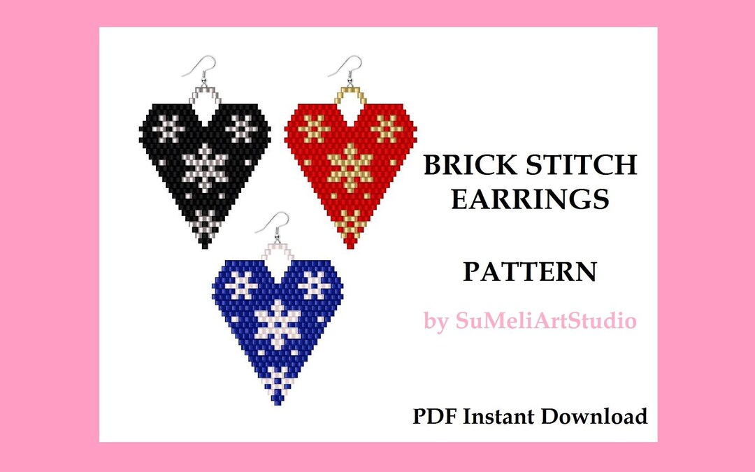 Christmas Snowflake Earrings Pattern, Seed Bead Christmas Earrings ...