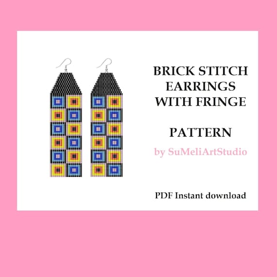 Beaded Earring Pattern Brick Stitch Earrings Beading - Etsy