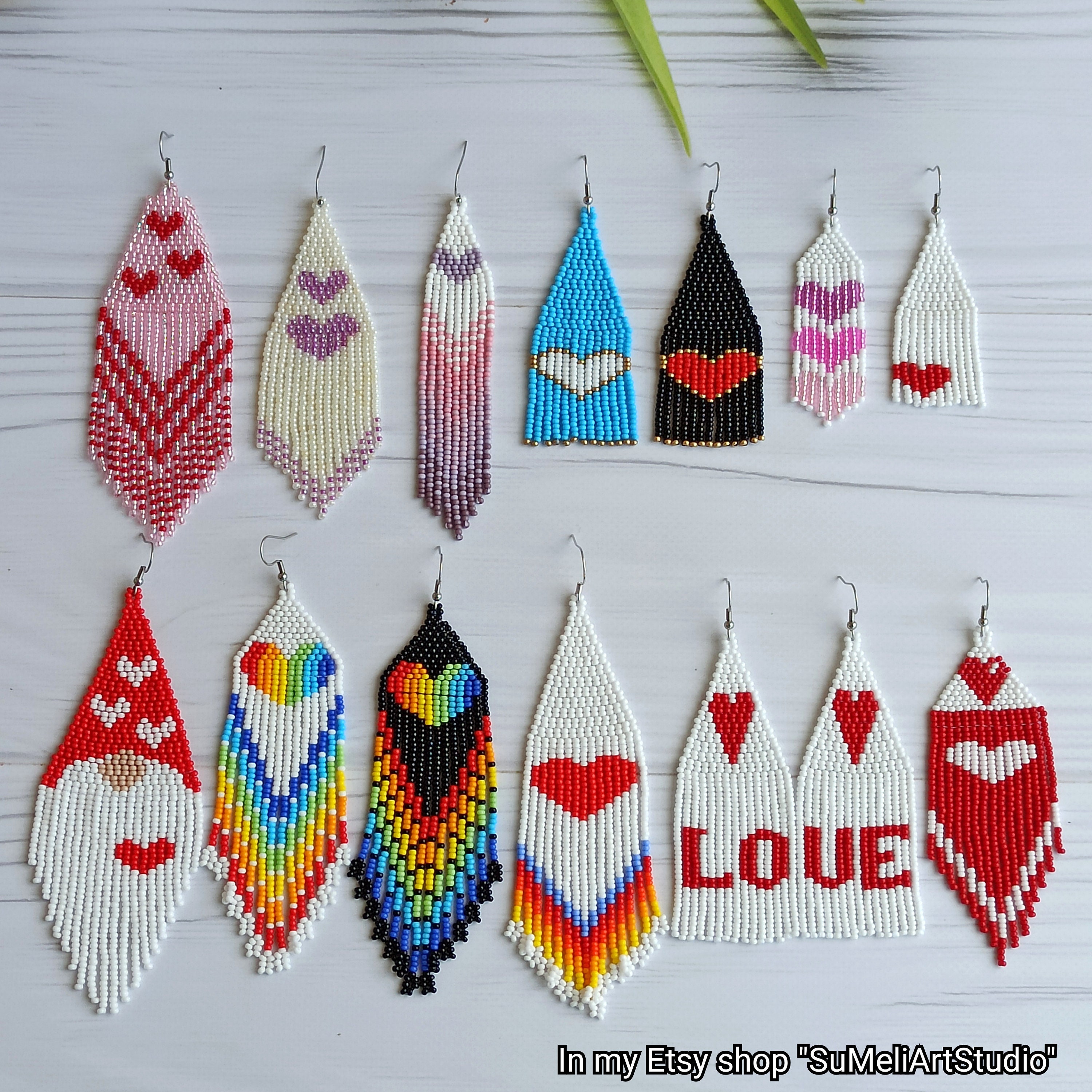 Beaded valentine earrings store