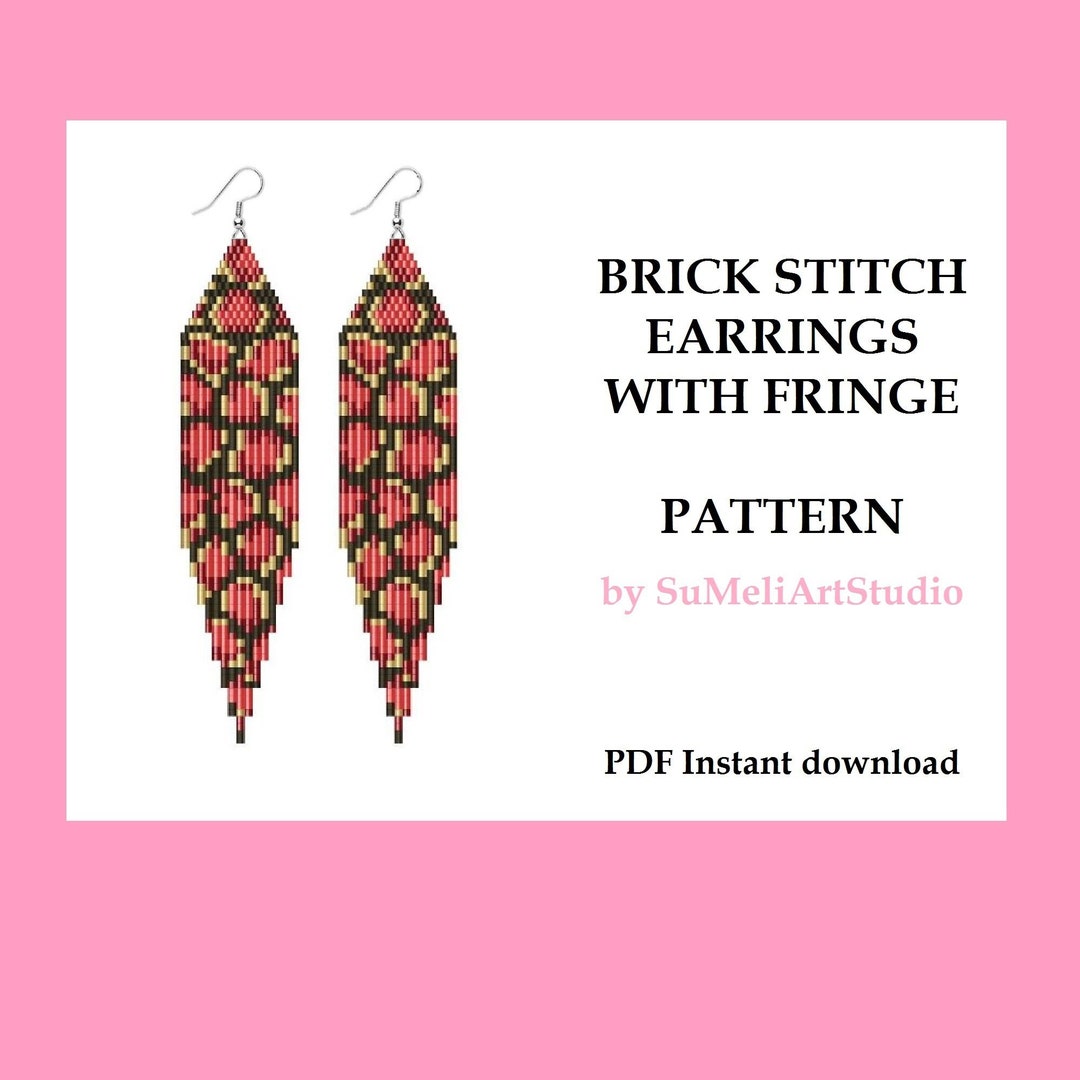 Snake Earrings Pattern, Snake Brick Stitch Pattern for Beaded Earrings ...