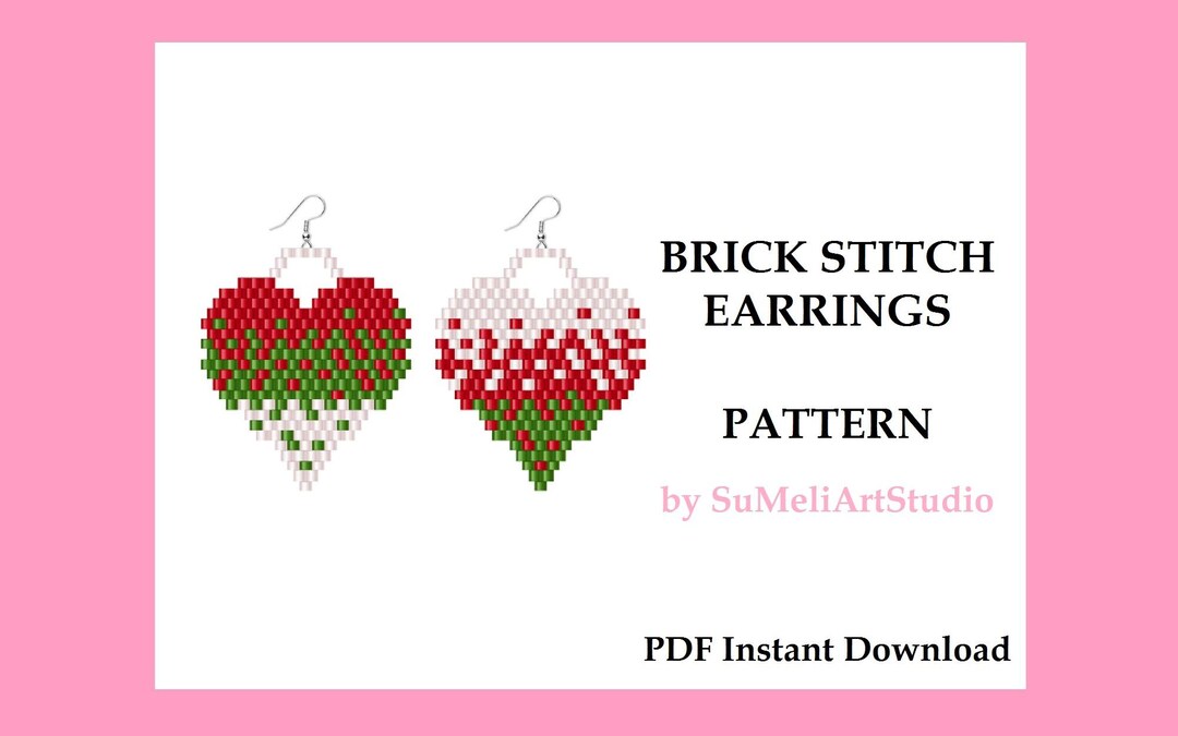 Christmas Earrings Pattern, Seed Bead Earrings Pattern, Xmas Beading ...