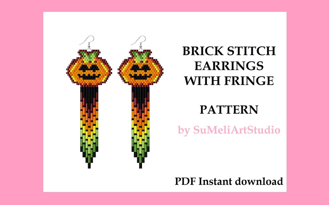 Halloween Pumpkin Earrings Pattern, Jack O Lantern Earrings Pattern ...