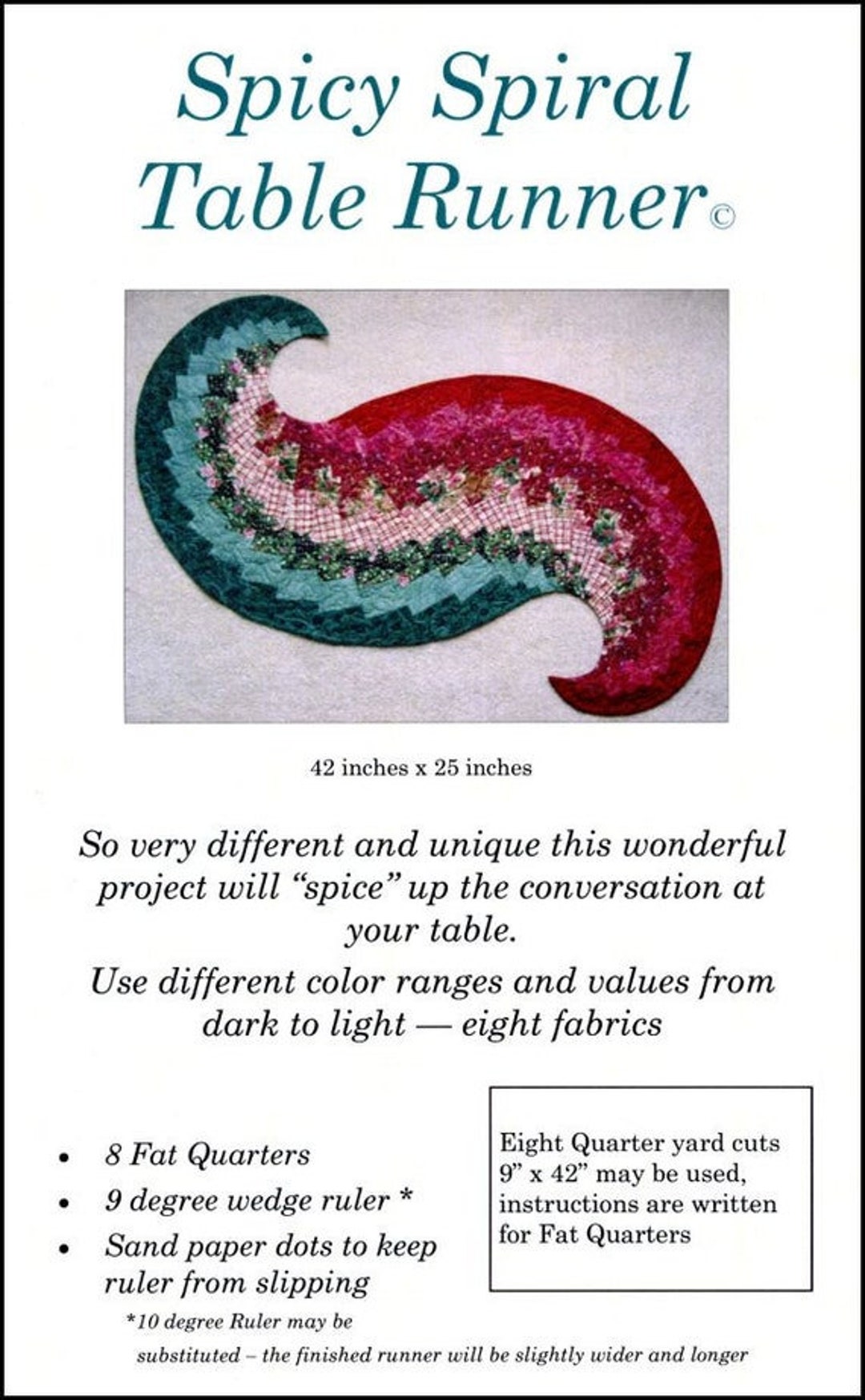 Spicy Spiral Table Runner Pattern - Etsy