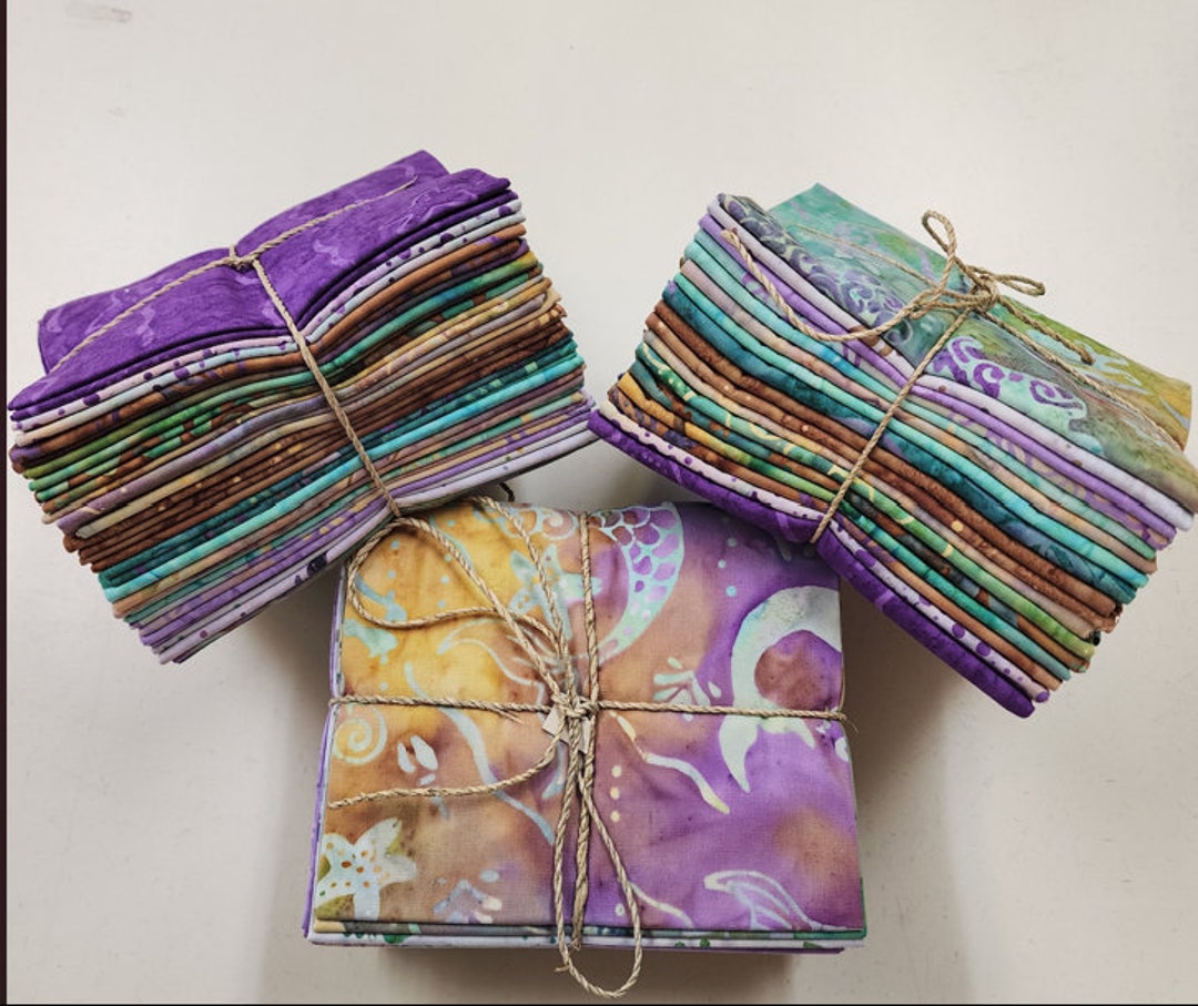 Batik Mermaid Party Hand Dyed Fat 1/4 Bundle 15ea 18 X21 Pieces - Etsy