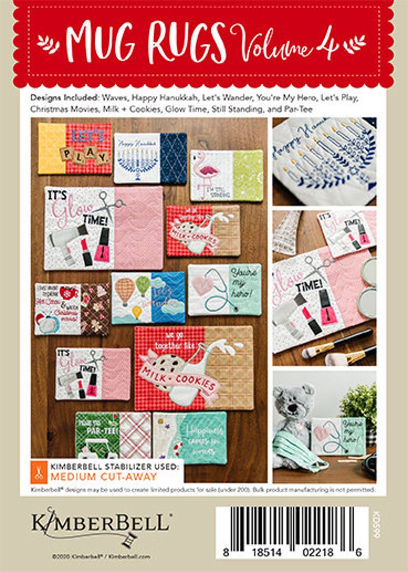 Mug Rugs Volume 4 by Kimberbell Machine Embroidery CD | Etsy