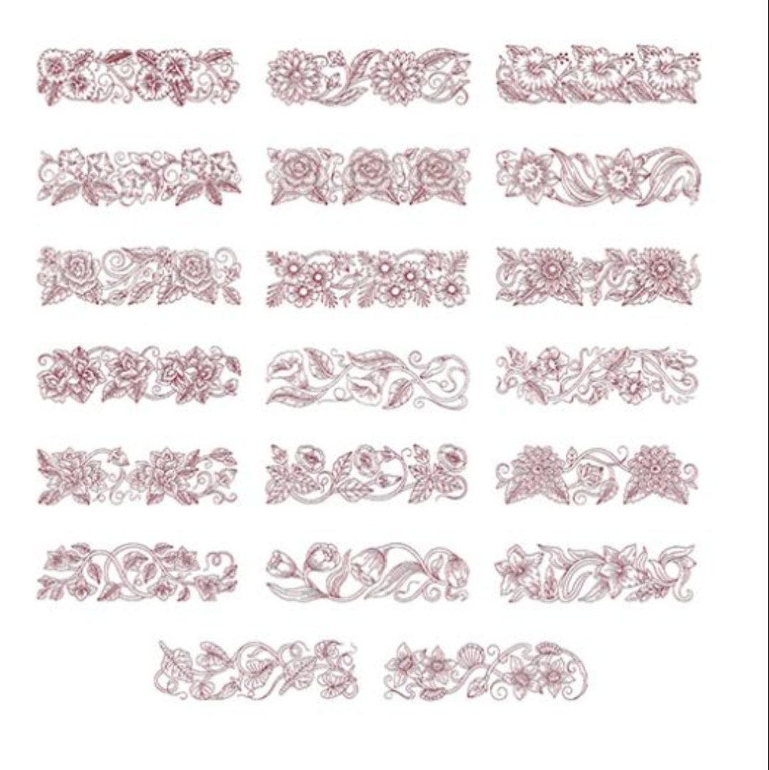 DIME Inspirations Machine Embroidery Designs #10 Endless Redwork ...