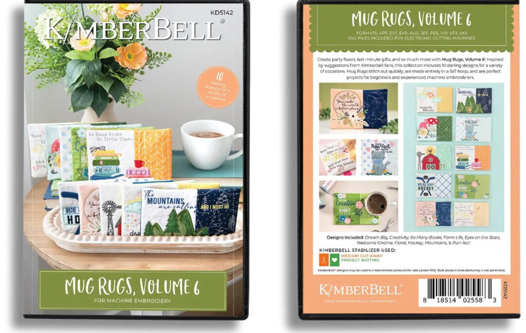 Kimberbell Mug Rugs, Volume 6 & Embellishment Kit Machine Embroidery - Etsy