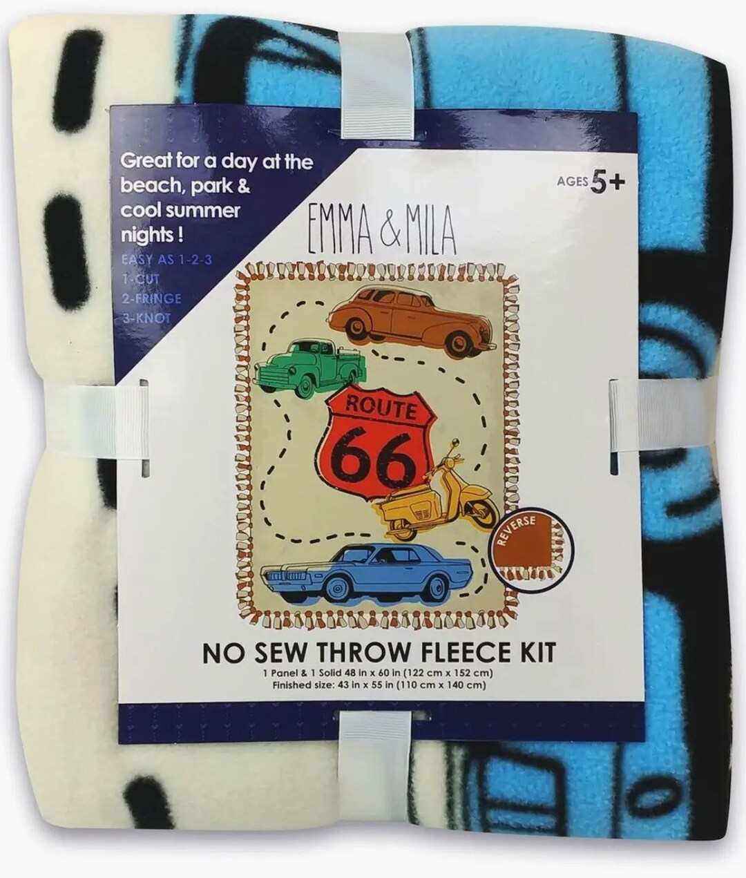 NO SEW Throw Fleece Kit-route 66- - Etsy