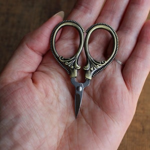 Mini Embroidery Scissors-antique Gold - Etsy