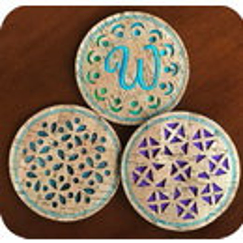 Cork Cut Coasters 1 Machine Embroidery CD | Etsy