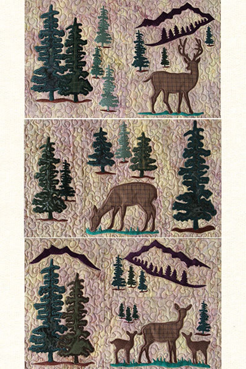 Wilderness Wildlife Machine Embroidery by Lunch Box Quilts - Etsy