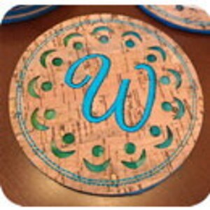 Cork Cut Coasters 1 Machine Embroidery CD - Etsy