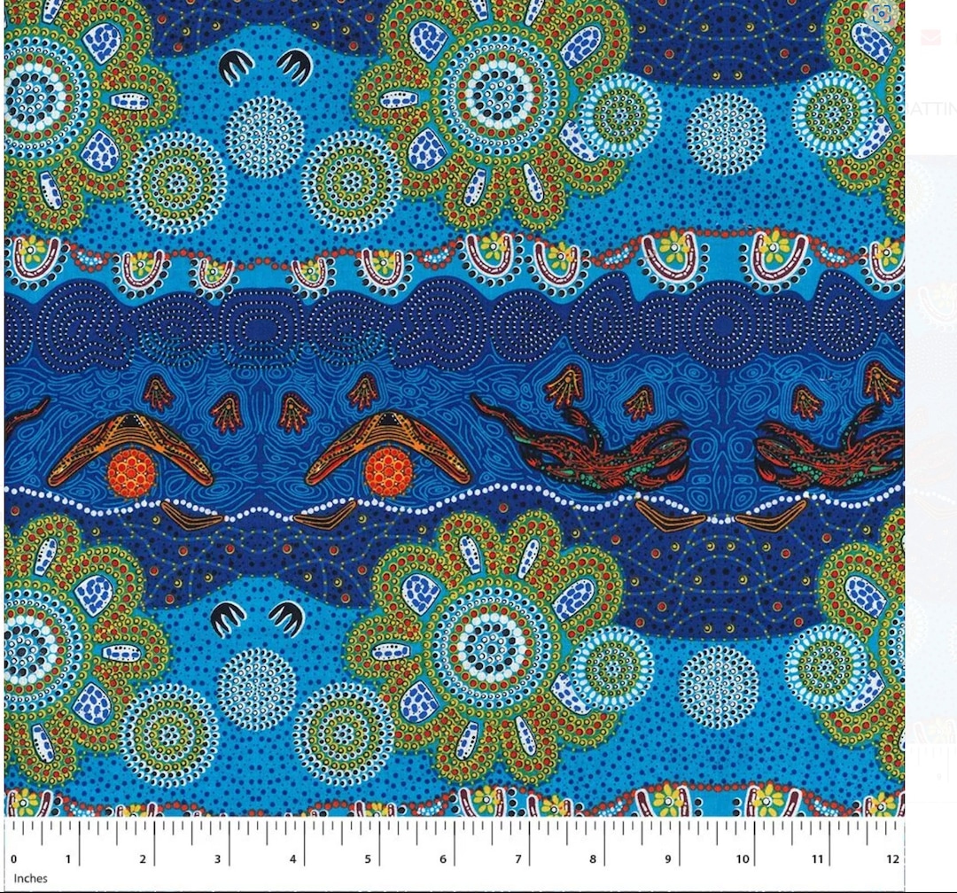 Home Country Blue Australian/aboriginal Fabric - Etsy