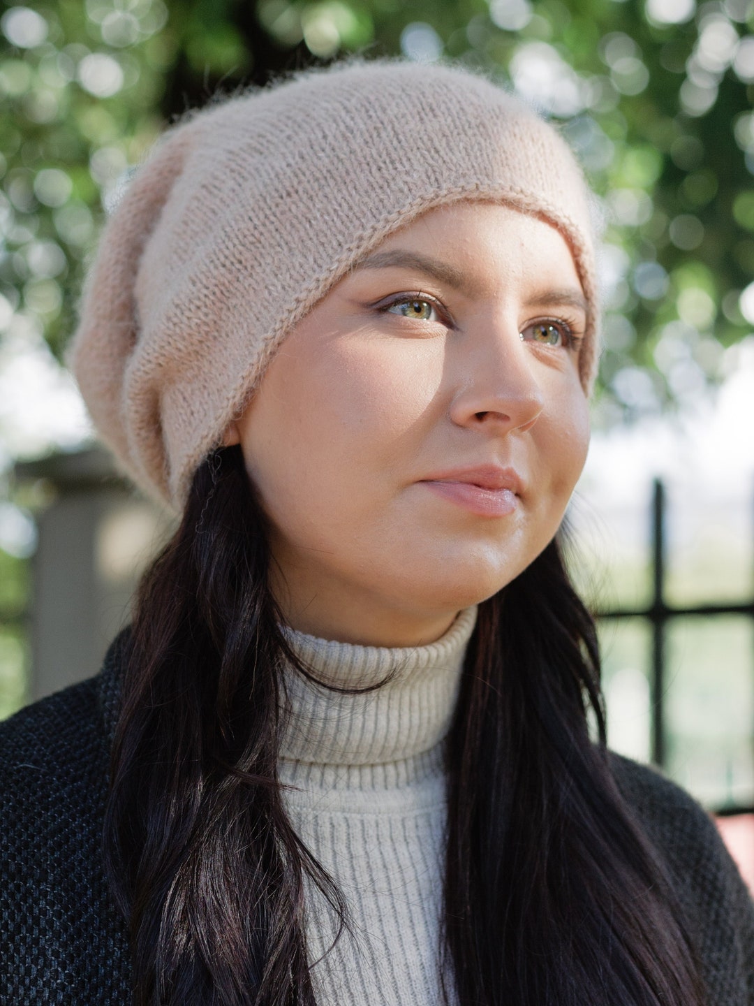 Wool Beanie Women's, Knit Hat Slouchy, Knitted Alpaca Beanie, Oversized ...