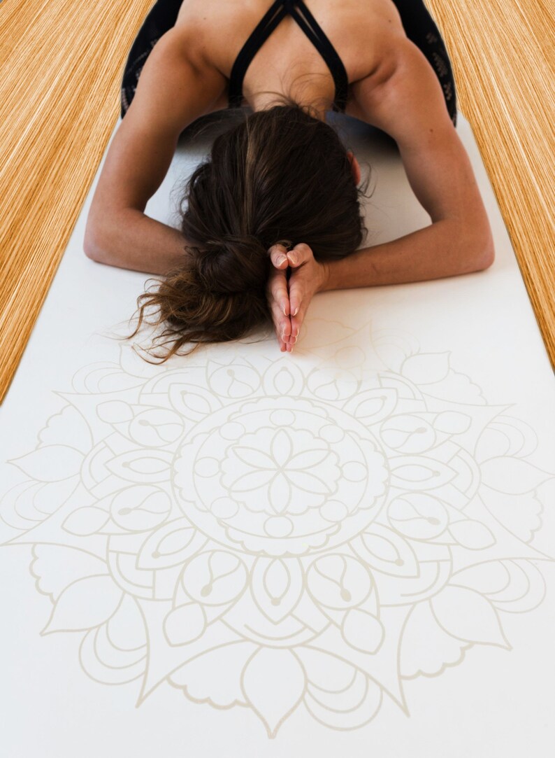 Boho Diyogi White Mandala Yoga Mat Printed Yoga Mat Design Bohemian ...
