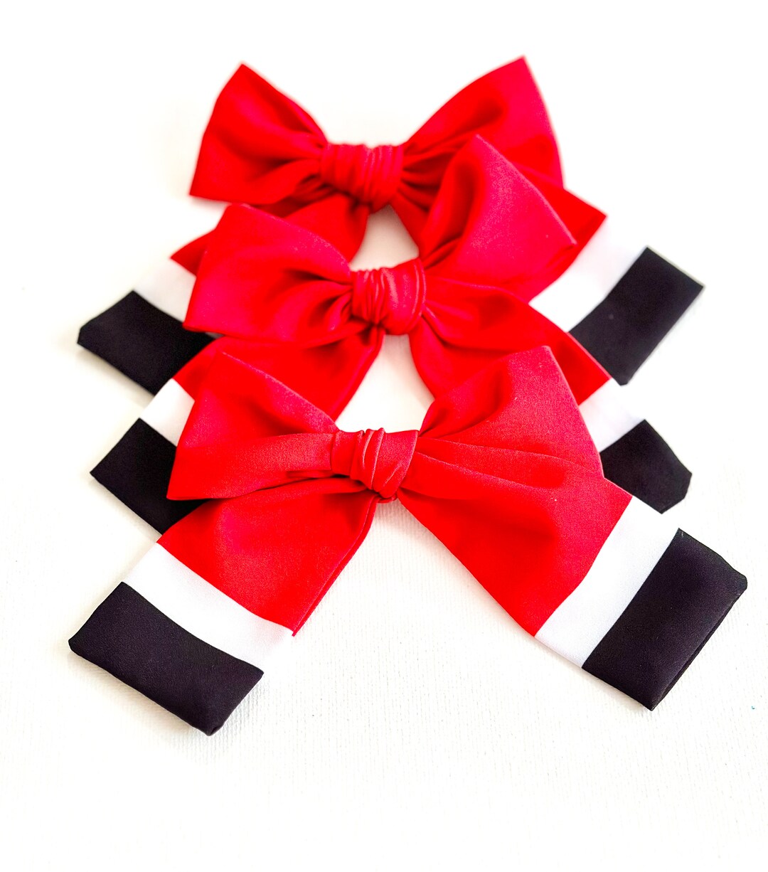 Santa Bows Long Tail Bows Santa Boots Bow Christmas Bows - Etsy
