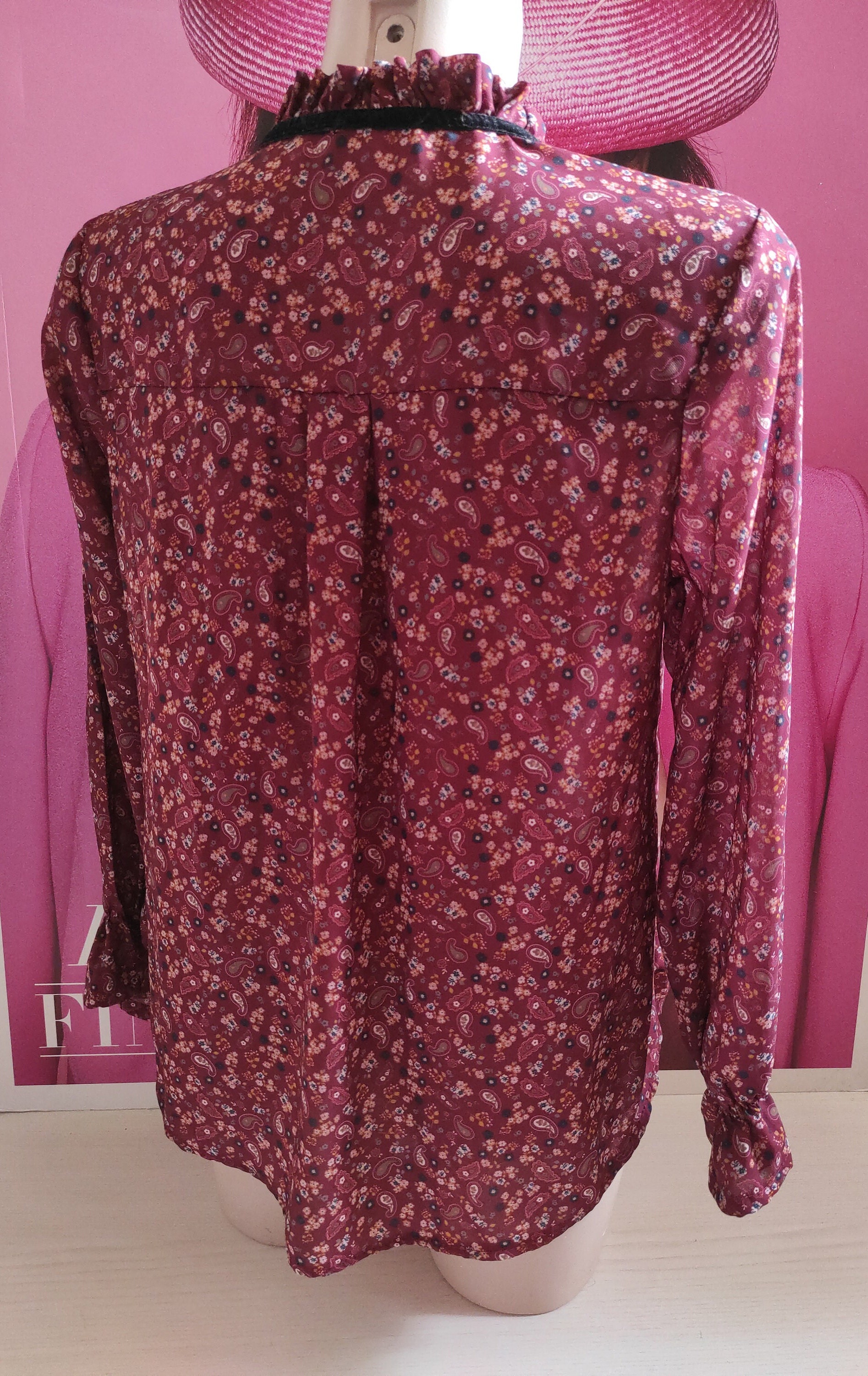 90s Frolar-paisley Print Cottagecore Blouse/peasant Loose Fit Ruffle ...