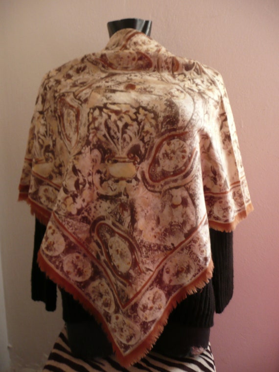 Vintage 80s Wool Scarf MANLIO Bonetti/italian Large - Etsy