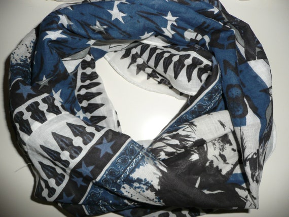 Eagle biker style loop/flag USA Loop/cowboy Cotton Tu… - Gem