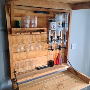 ARWEN Optic Drop Down Wall Bar Wooden Wall Mounted - Etsy