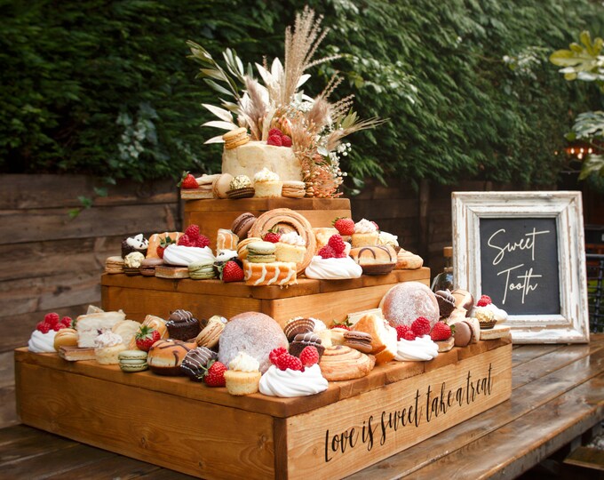 DYLIS Extra Large Solid Wood Rustic Boho Desert & Cheese Platform - Etsy