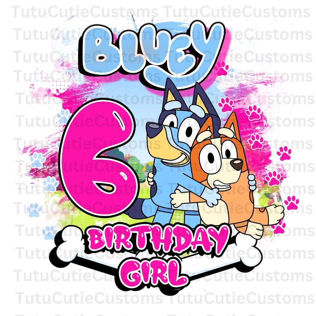 Bluey 6th Birthday Design - Etsy