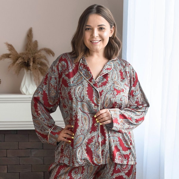 Burgundy Womens Pajamas - Etsy