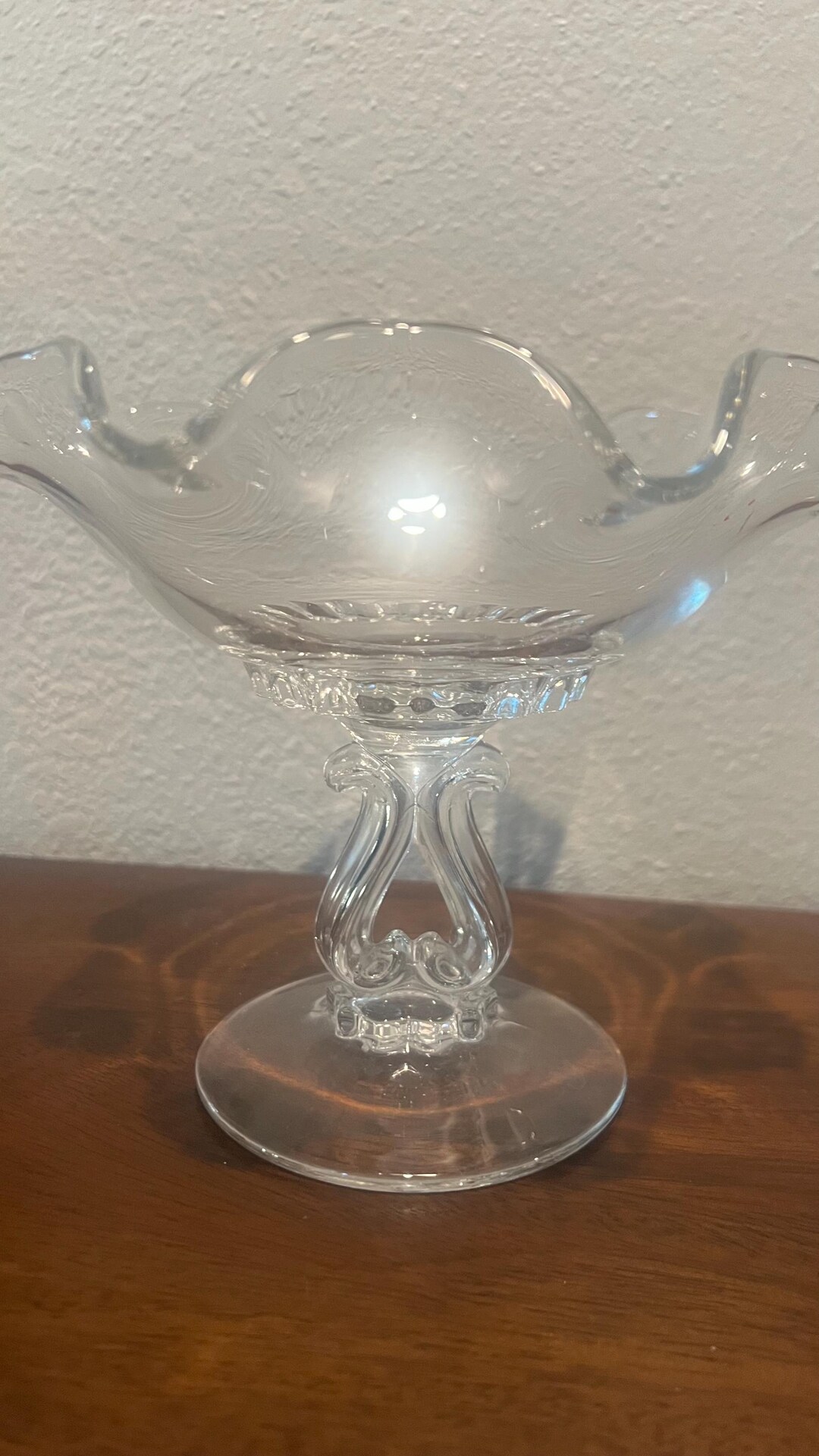 Crimped Compote! Viking Glass Princess Crimped Compote With Harp Stem ...