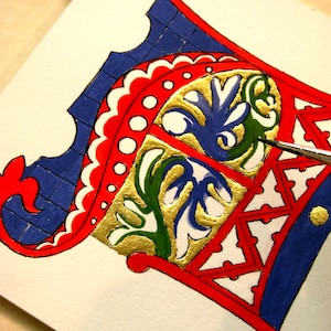 Illuminated Medieval Letter Pack, Includes Instructions and Gold Leaf ...