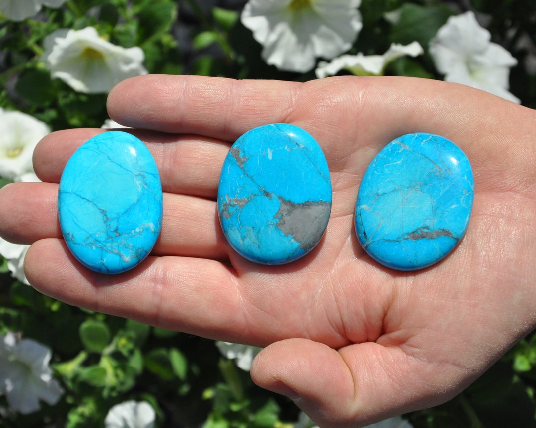 Pierre Plate-galet Howlite Blue - Etsy