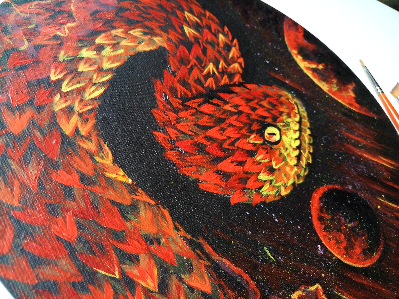 Snake painting Snake artwork original Red snake painting | Etsy