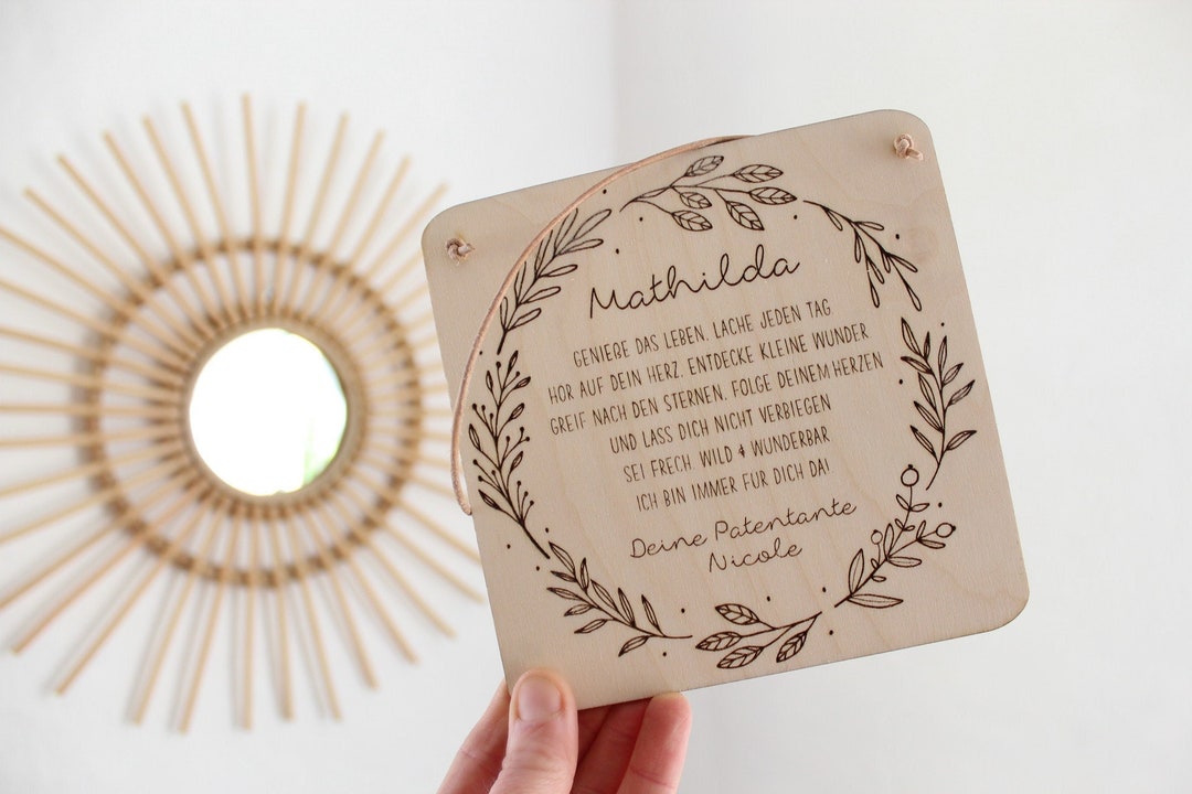 Personalized Godparent Letter Made of Wood, Gift for Baptism for the ...