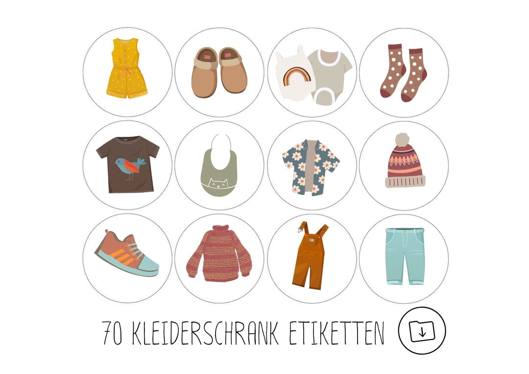 Wardrobe Labels for Kids to Print, Wardrobe Organizer, Clothes ...