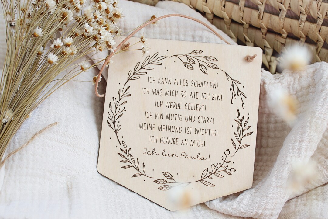 Encouragement Wooden Pennant, Affirmation School Child, Kindergarten ...