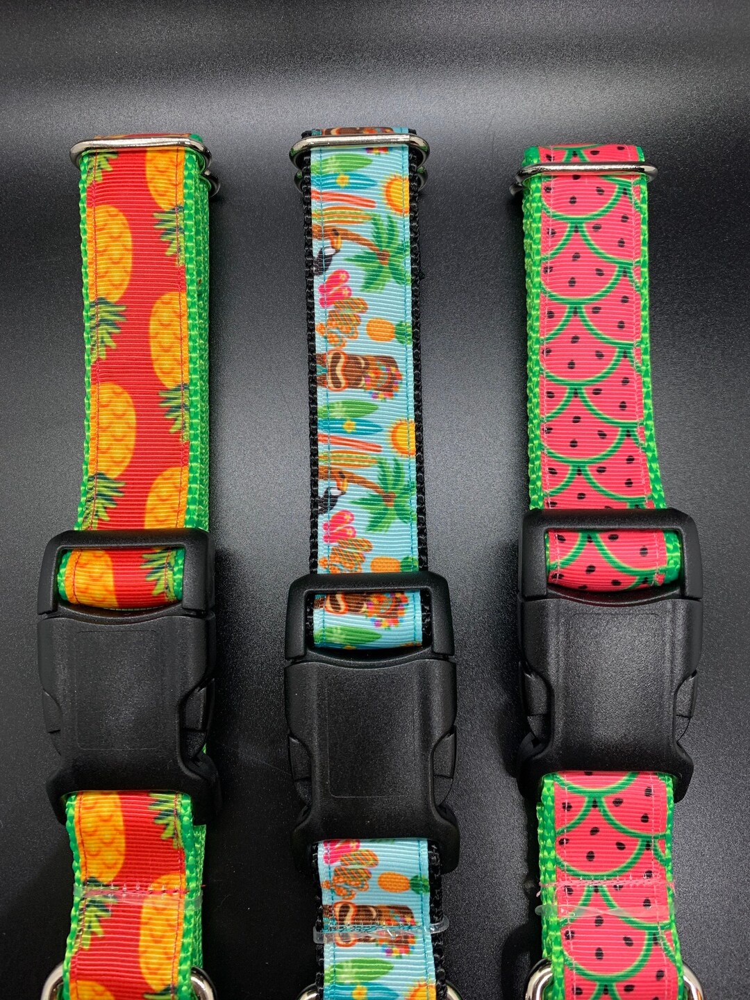 Dog Collar, 1 Inch Wide, Pineapple, Watermelon, Tiki God - Etsy