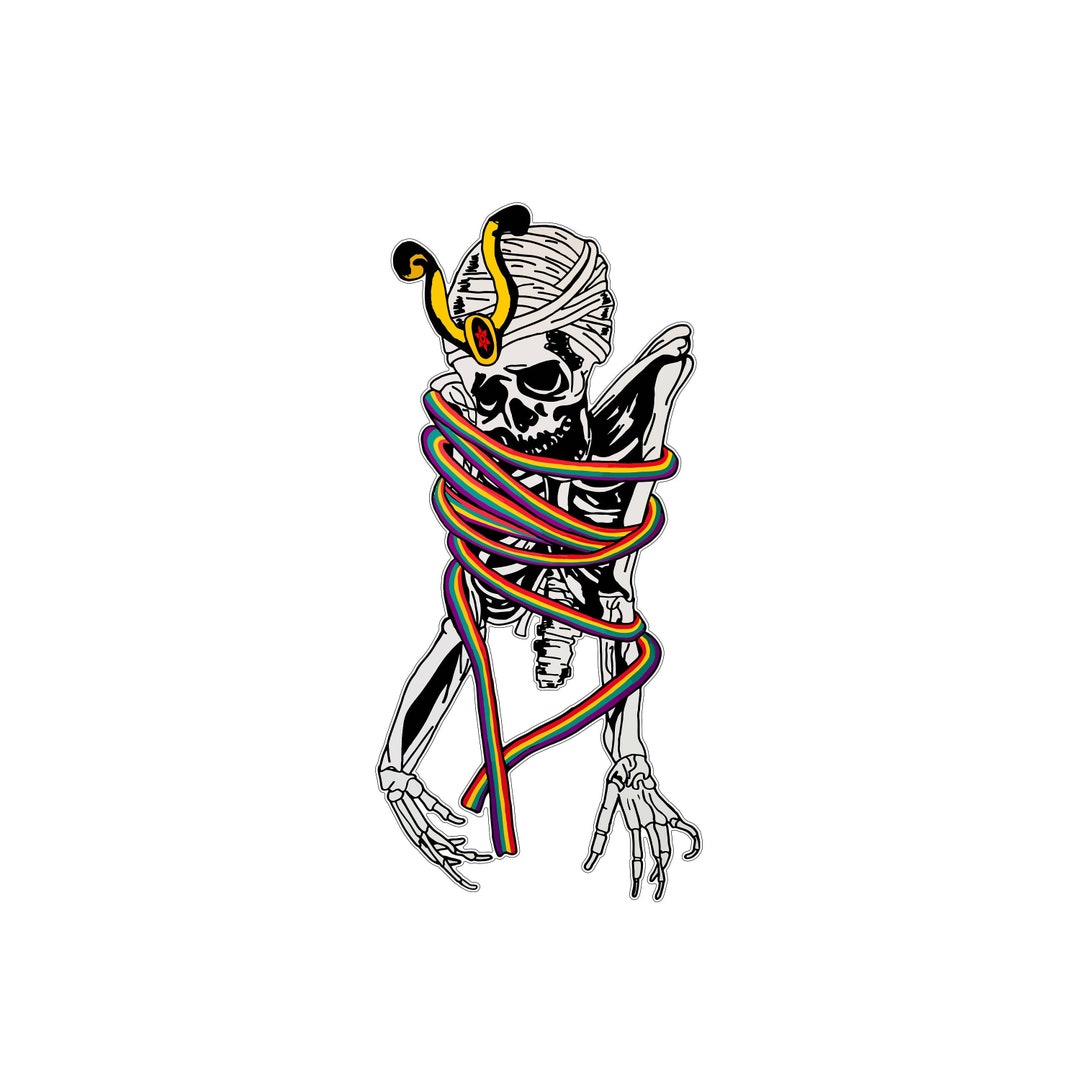 Psychedelic Ancient Acid Trippy Wavy Rainbow Skeleton Skull - Etsy