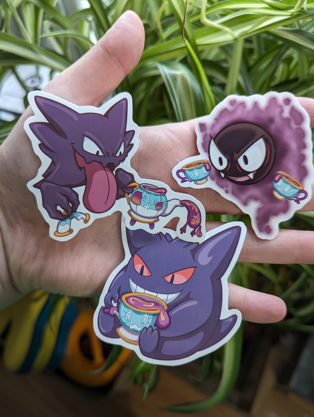 Pokemon Gengar and Sinistea Die Cut Stickers - Etsy Australia