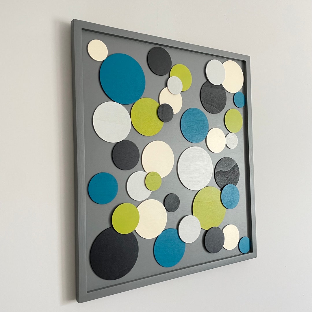 Mid Century Modern Circle Wall Decor, Abstract Circles Wall Art, Mid ...