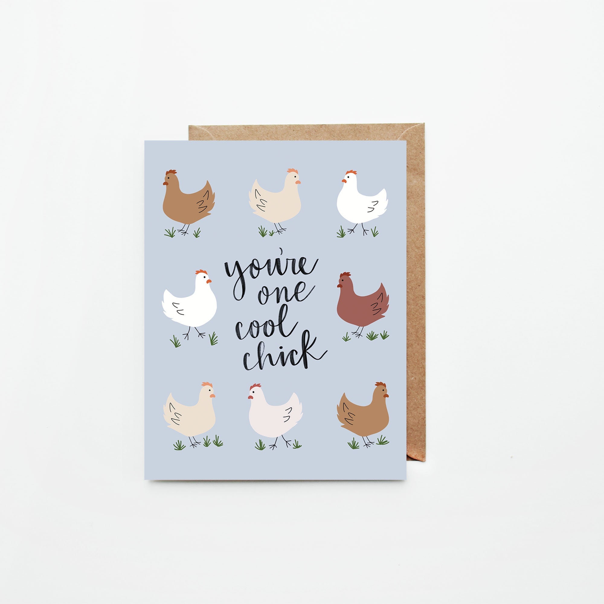 One Cool Chick Card, Birthday Card for Her, Chicken Greeting Cards ...