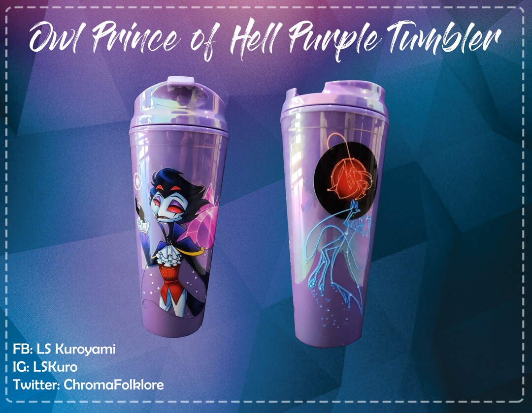 Owl Prince of Hell Purple Iridescent Tumbler - Etsy
