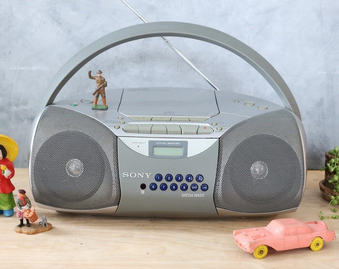 Sony Cfd-5200 Portable Boombox Vintage Cassette Deck/cd Player Tape ...
