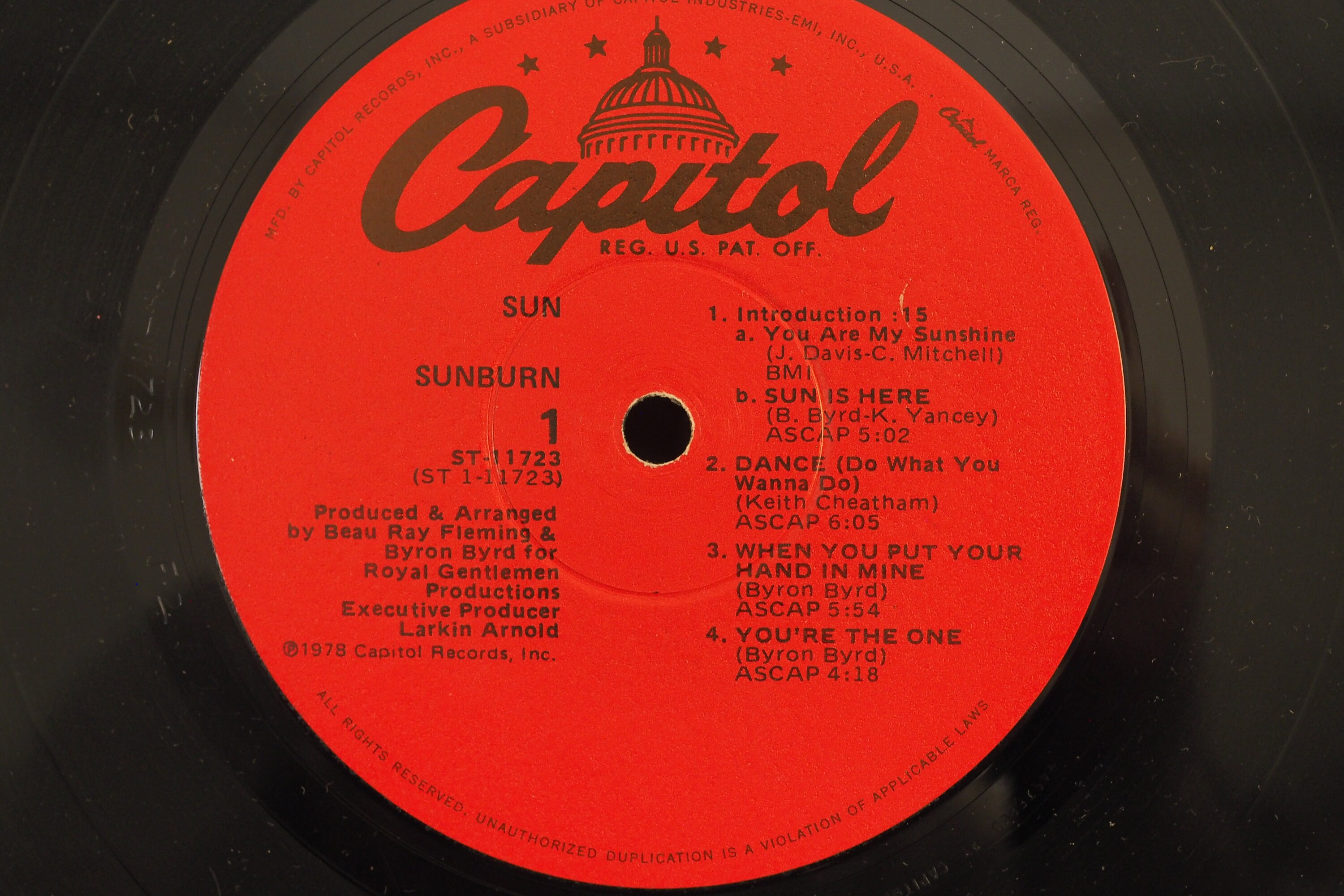 Sun Sunburn Vinyl Record 33 RPM Capitol ST-1723 Funk Disco | Etsy
