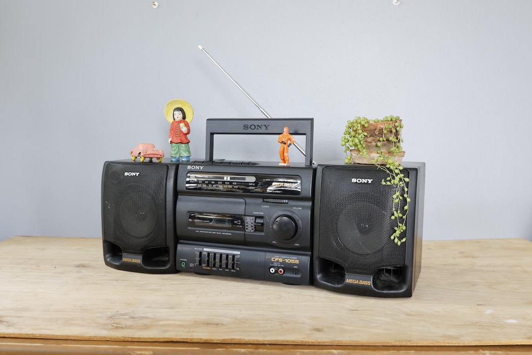 Sony CFS-1055 Portable Boombox Vintage Cassette Deck Tape Player ...