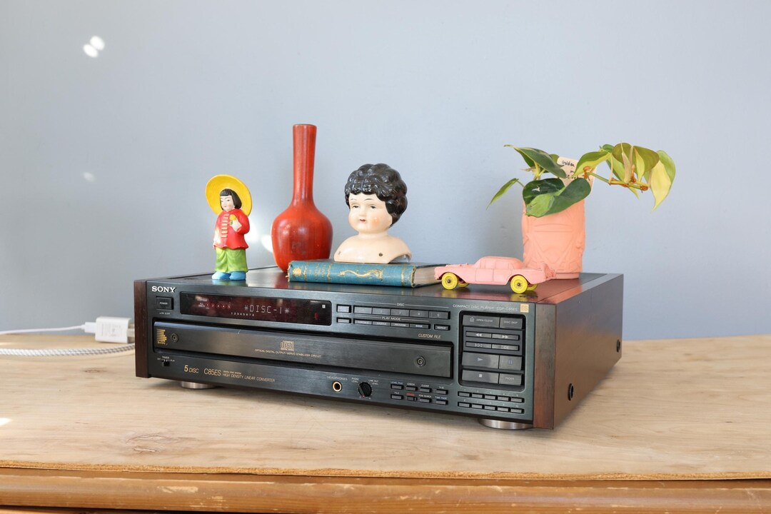 Vintage Sony Cdp-c85es Disc CD Player Carousel Player Wood Trim Tested ...
