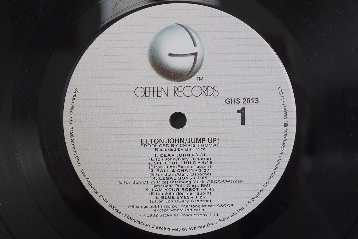 Elton John Jump up Record Album Lp Vinyl Record 33RPM Geffen - Etsy UK