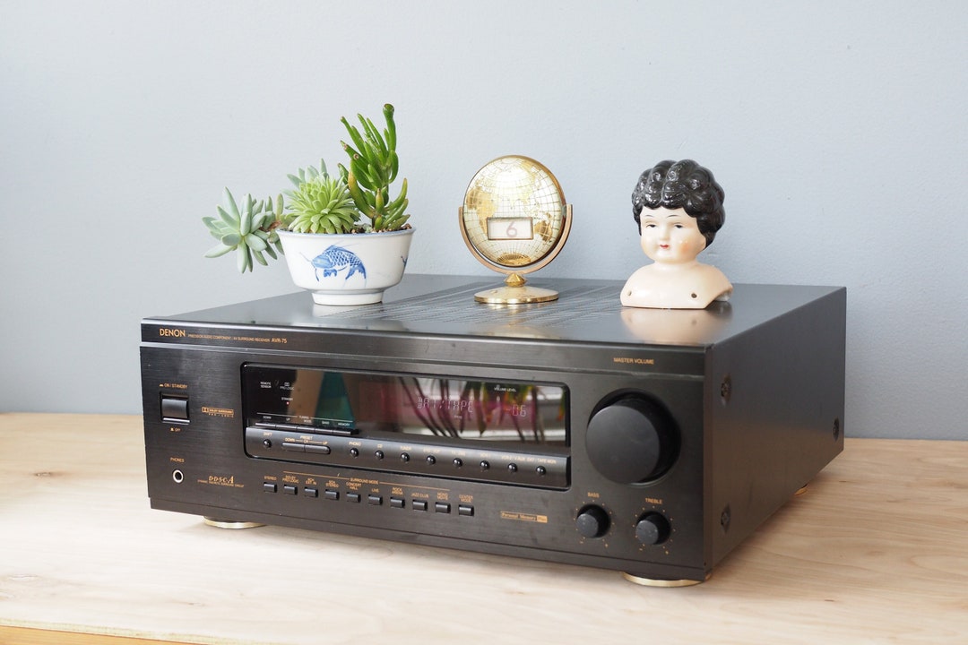 Denon AVR-75 Receiver Black Tone Phono Input Perfect for to Mid Size ...