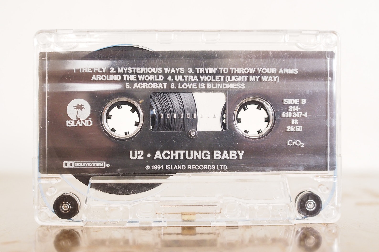 U2 Achtung Baby Cassette Tape Dolby Island Chrome 314-510 347-4 One Fly ...