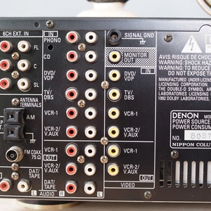 Denon AVR-75 Receiver Black Tone Phono Input Perfect for to Mid Size ...